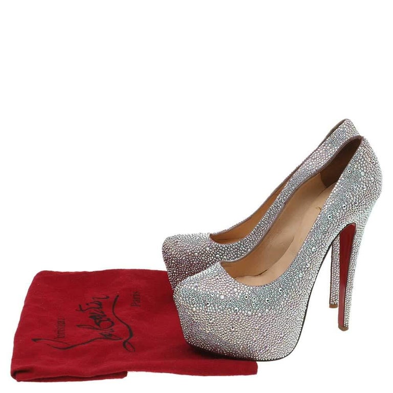 Christian Louboutin Multicolor Strass Daffodile Platform Pumps Size 39