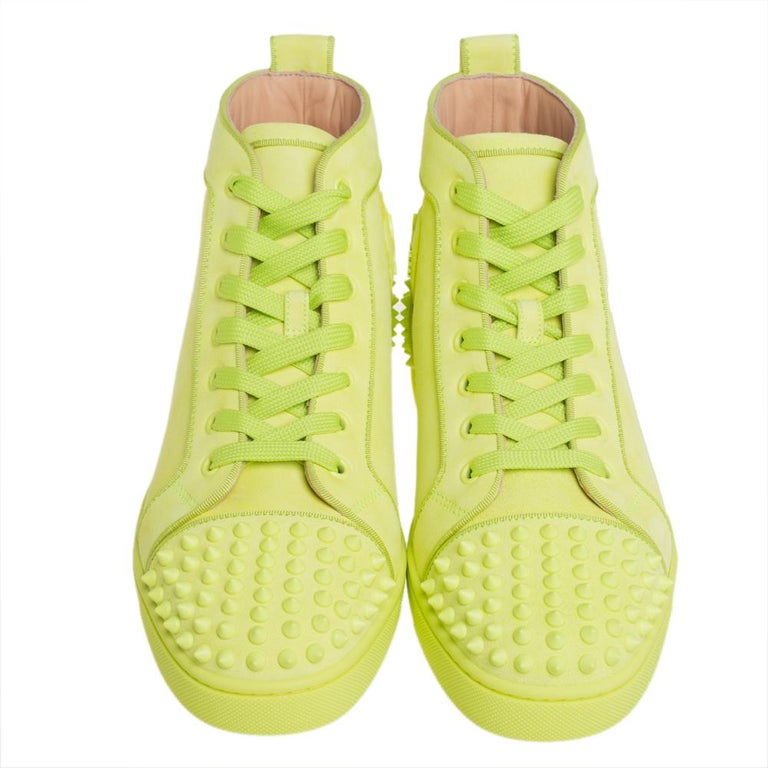 Christian Louboutin Neon Suede Louis Spikes Sneakers Size 40 at 1stDibs ...