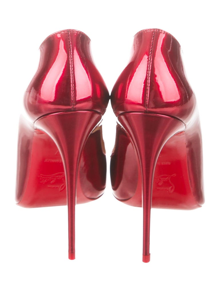 Christian Louboutin NEW Red Patent Leather Pumps Heels at 1stDibs