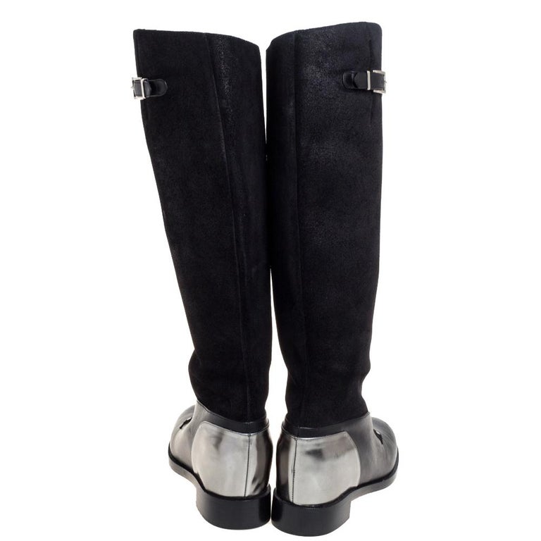 Christian Louboutin Nubuck And Leather Melisandre Calf Length Boots ...