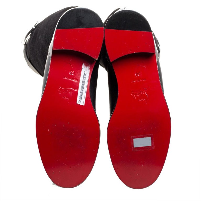 Christian Louboutin Nubuck And Leather Melisandre Calf Length Boots ...