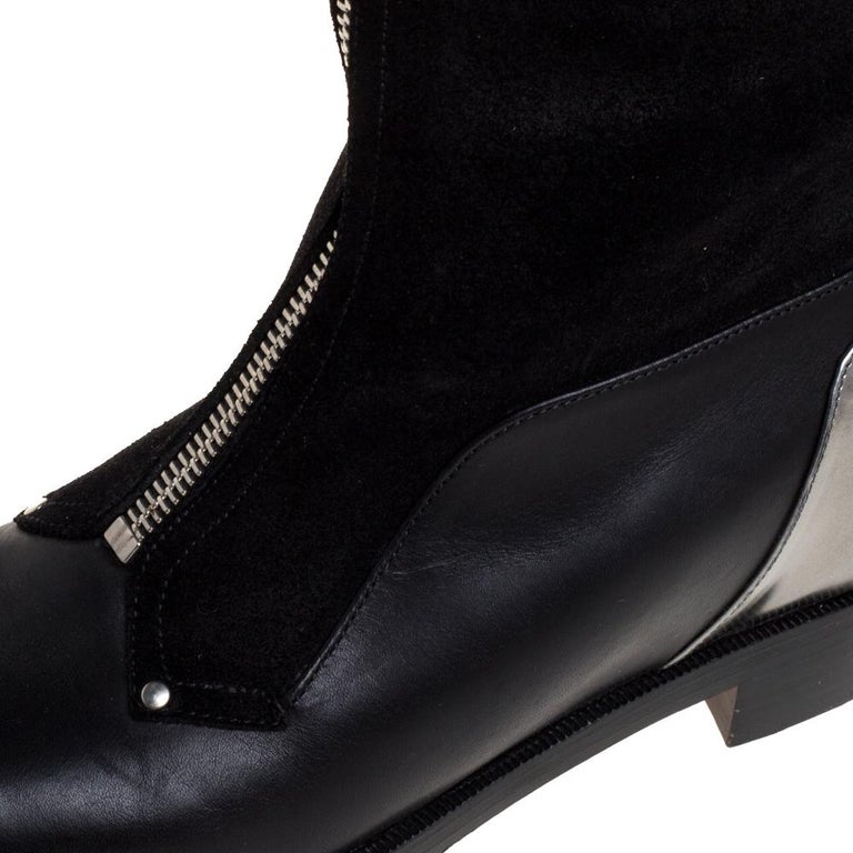 Christian Louboutin Nubuck And Leather Melisandre Calf Length Boots ...