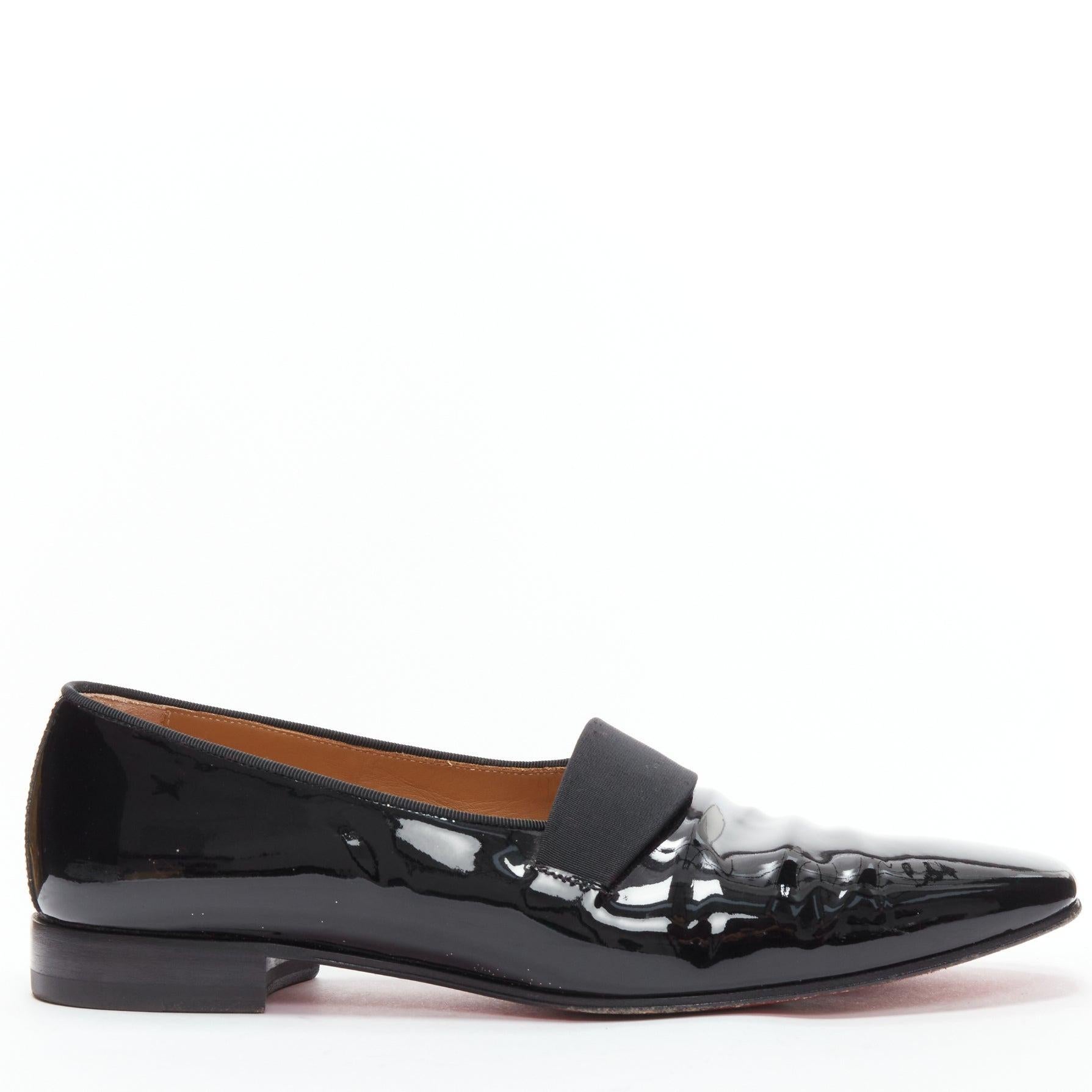 CHRISTIAN LOUBOUTIN Omar Sy black patent leather low vamp dress loafer ...
