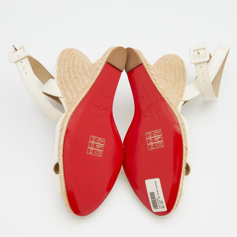 Christian Louboutin Patent Leather Almeria Espadrille Wedge Sandals ...