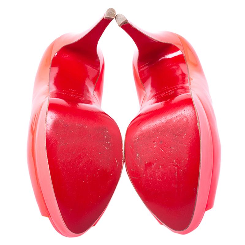 Christian Louboutin Patent Leather Lady Peep Toe Platform Size 36 For ...