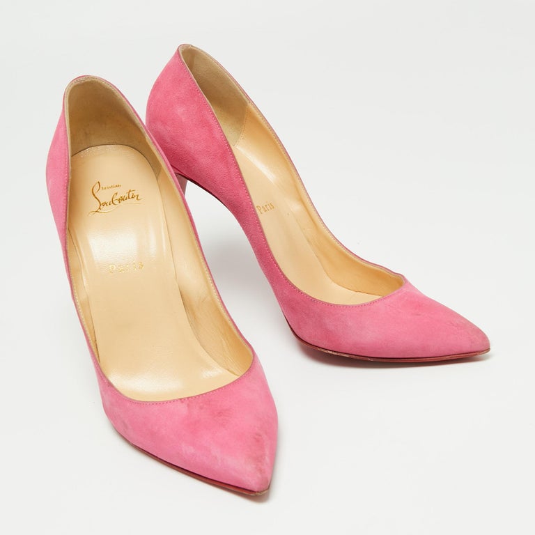 Christian Louboutin Pink Suede Pigalle Follies Pumps Size 41.5 For Sale ...