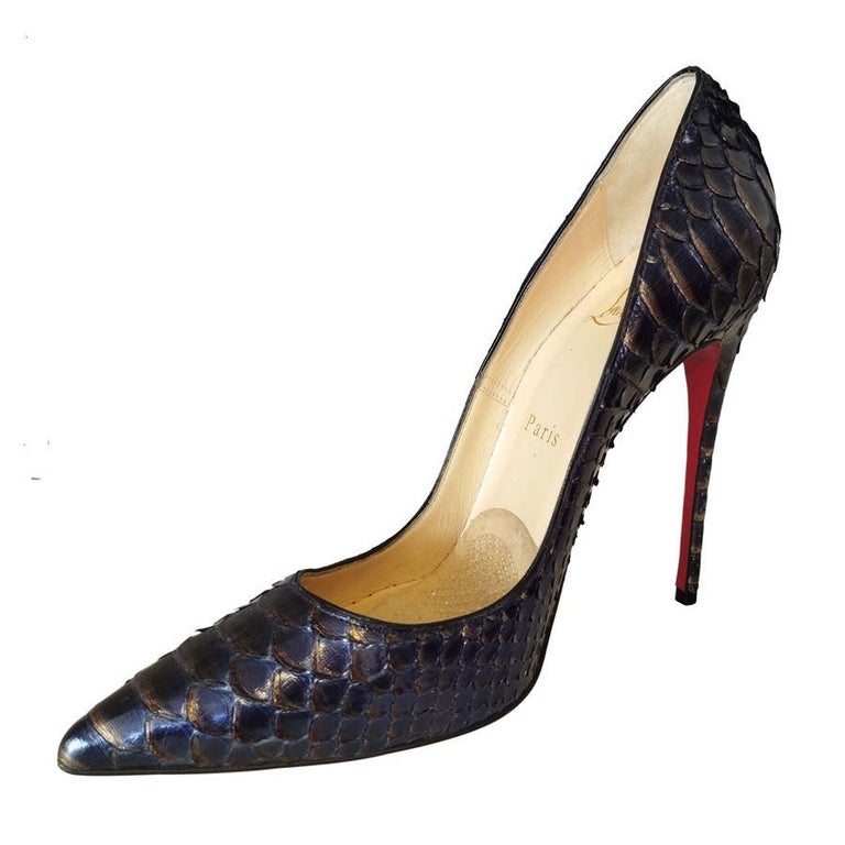 Christian Louboutin Python décolleté size 37 1/2 For Sale at 1stDibs