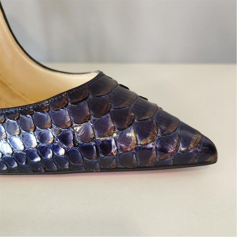Christian Louboutin Python décolleté size 37 1/2 For Sale at 1stDibs
