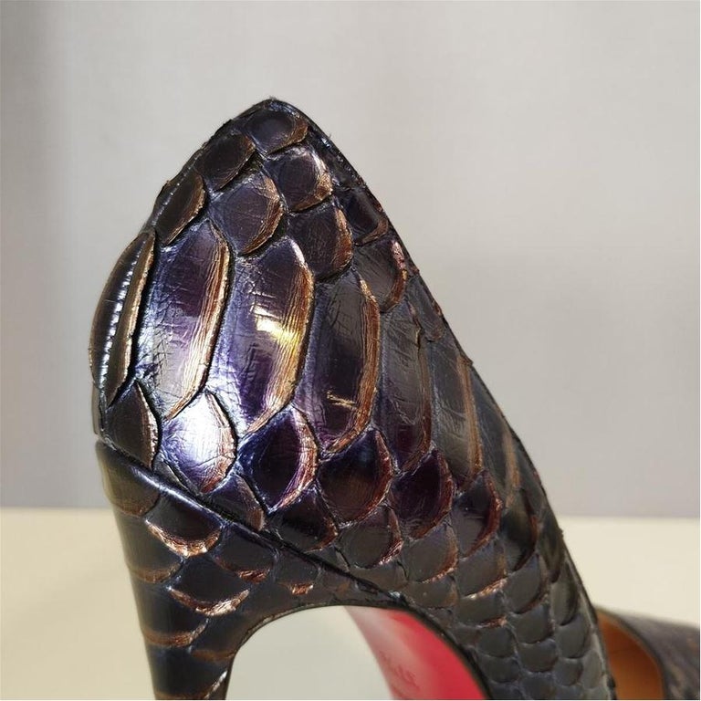 Christian Louboutin Python décolleté size 37 1/2 For Sale at 1stDibs