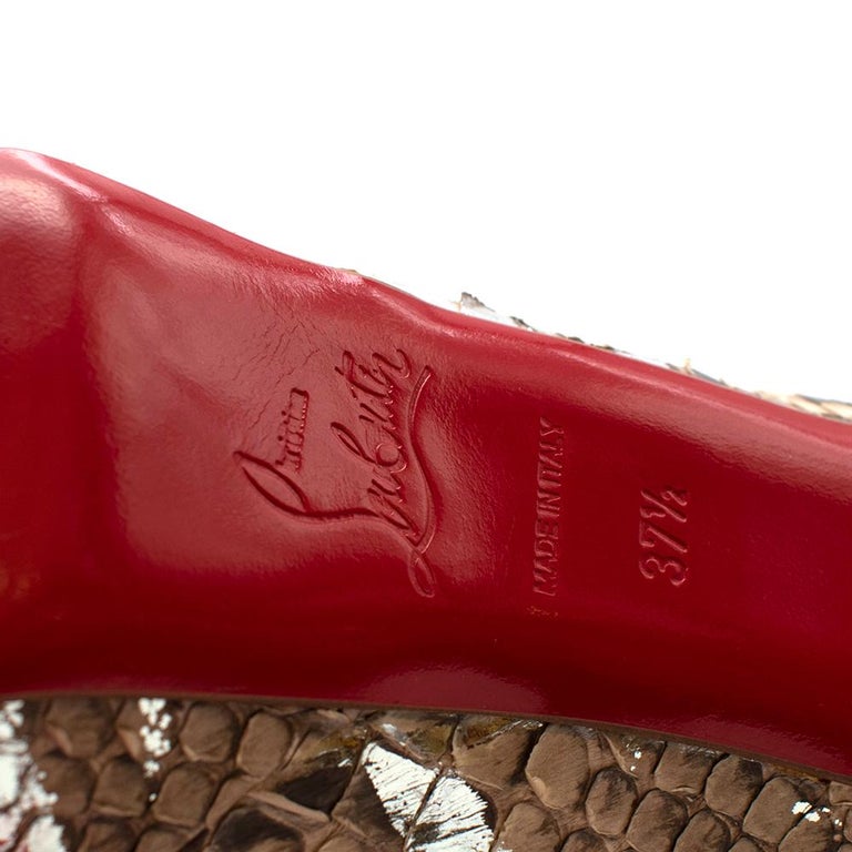 Christian Louboutin Python Lady Peep Platform Pumps 37.5 at 1stDibs