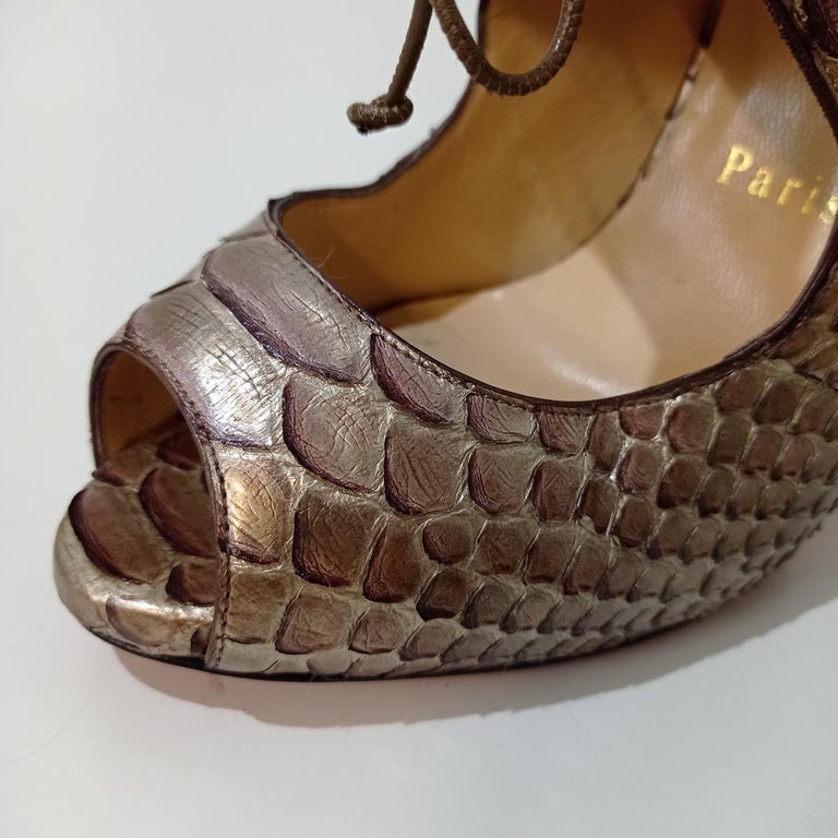 Christian Louboutin Python Sandal 37, 5 For Sale at 1stDibs