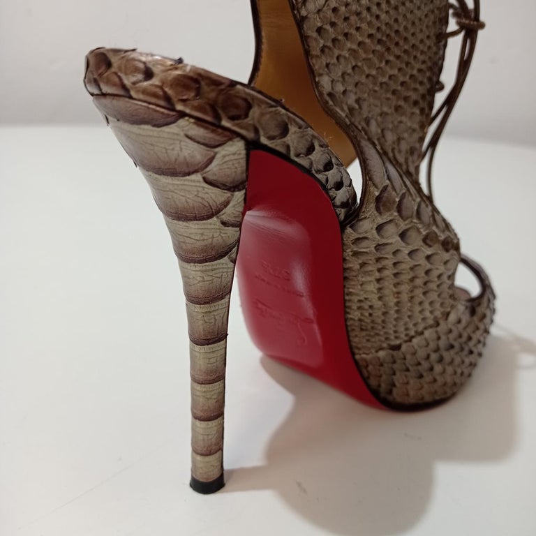 Christian Louboutin Python Sandal 37, 5 For Sale at 1stDibs