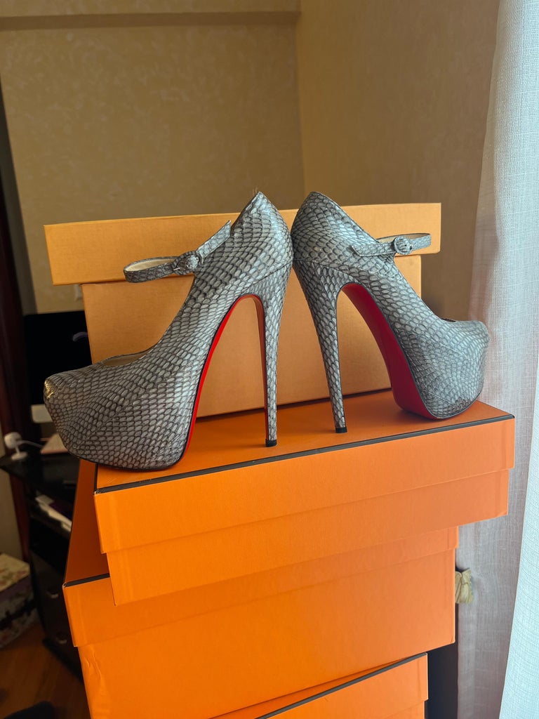 Christian Louboutin Python Shoes 39.5 For Sale at 1stDibs Christian Louboutin Python Shoes 39.5 For Sale at 1stDibs