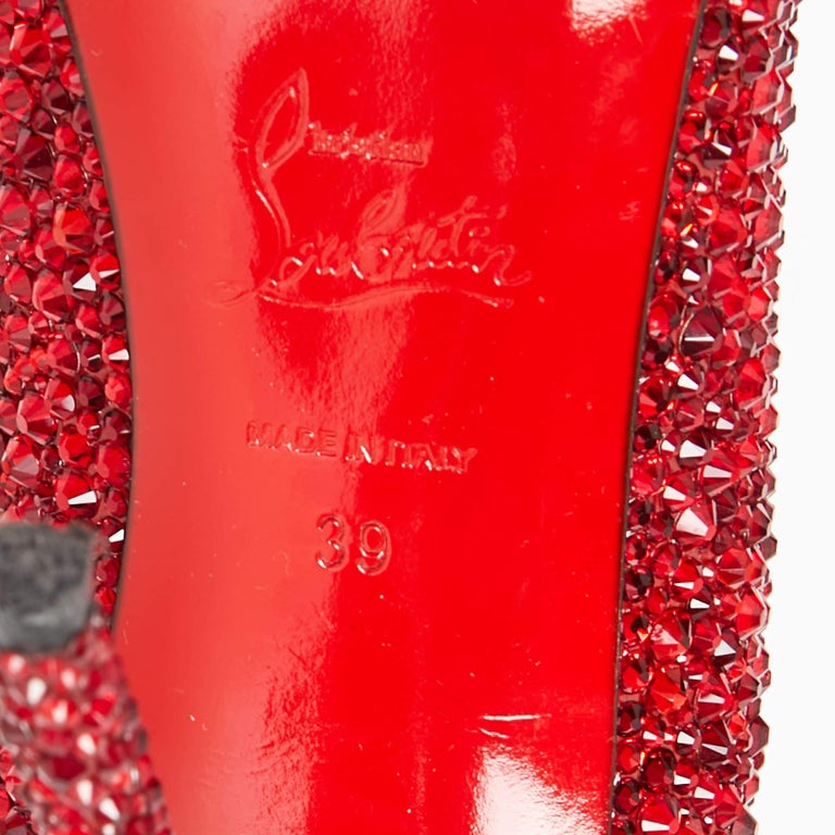 Christian Louboutin Red Leather Strass Degrade So Kate Pumps Size 39 ...