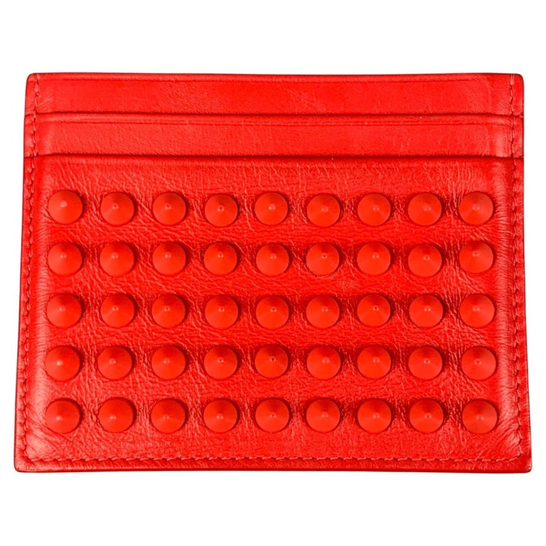 CHRISTIAN LOUBOUTIN Red Studded Leather Wallet For Sale at 1stDibs