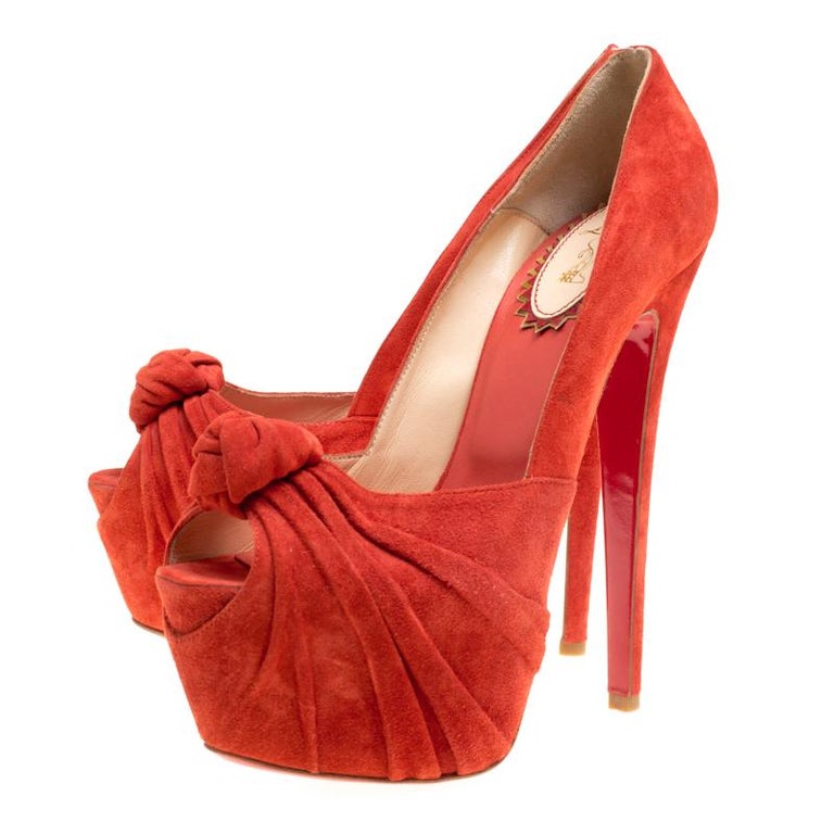 Christian Louboutin Red Suede Rose Lady Gres 20th Anniversary Capsule ...