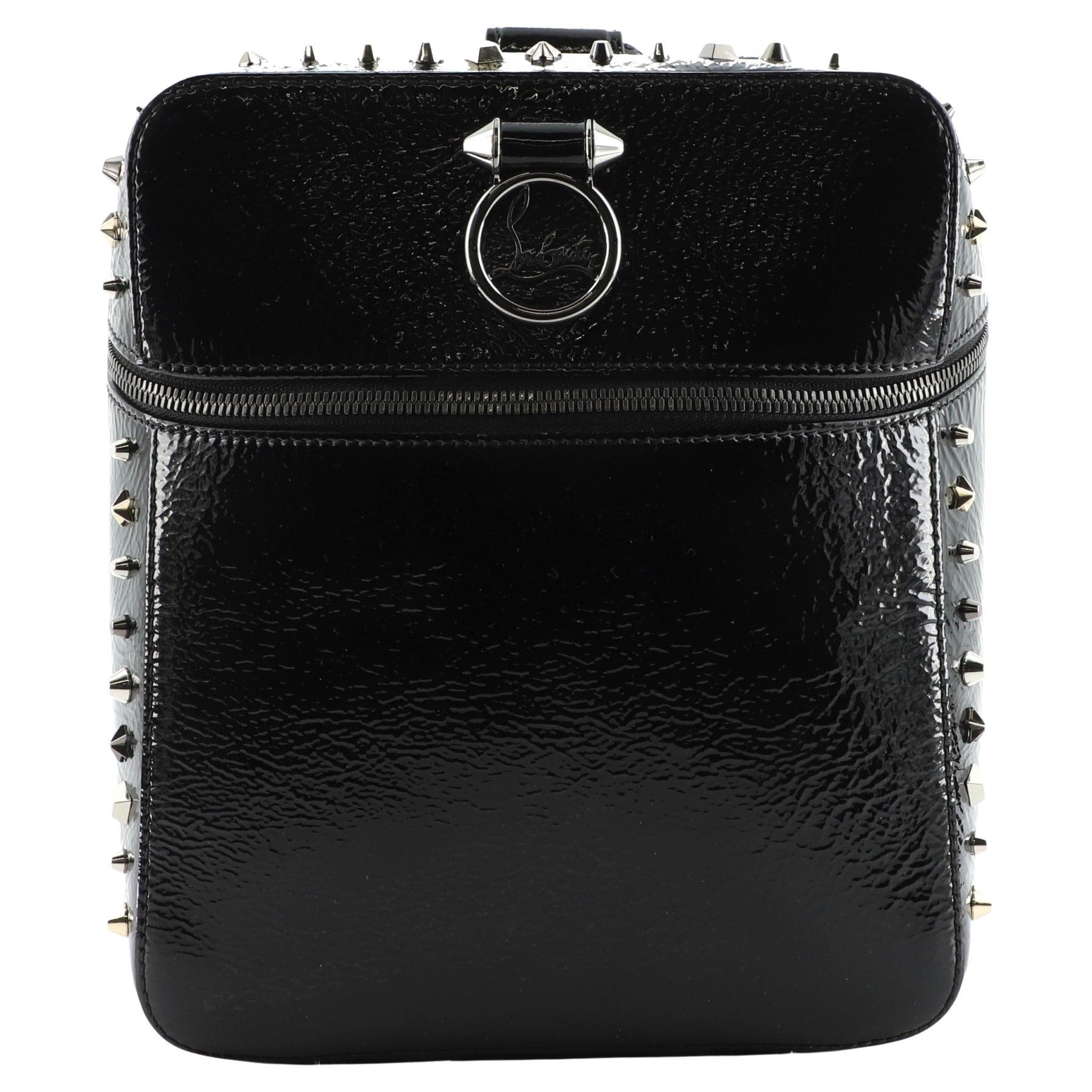 CHRISTIAN LOUBOUTIN Explorafunk navy blue leather spike stud backpack ...