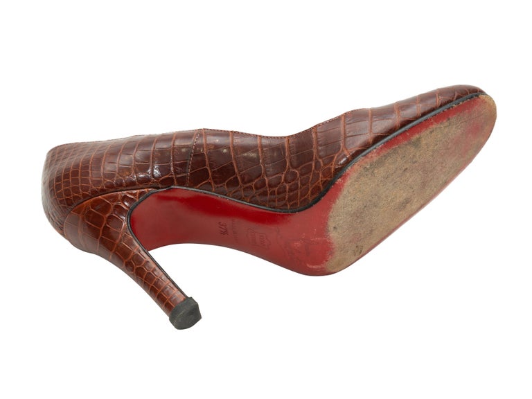 Christian Louboutin Rust Red Round-Toe Alligator Heels at 1stDibs ...