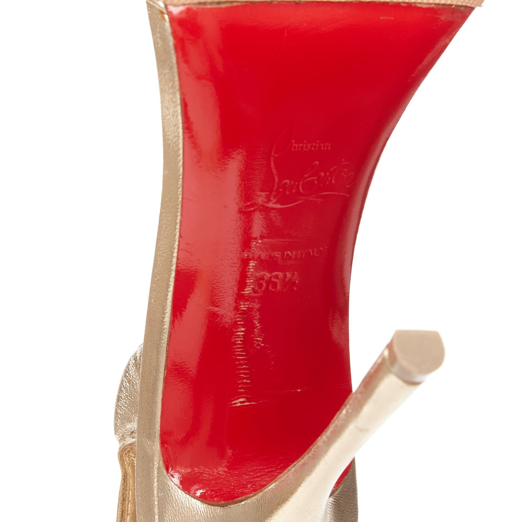 CHRISTIAN LOUBOUTIN Samotresse 100 metallic gold winged heel sandal ...