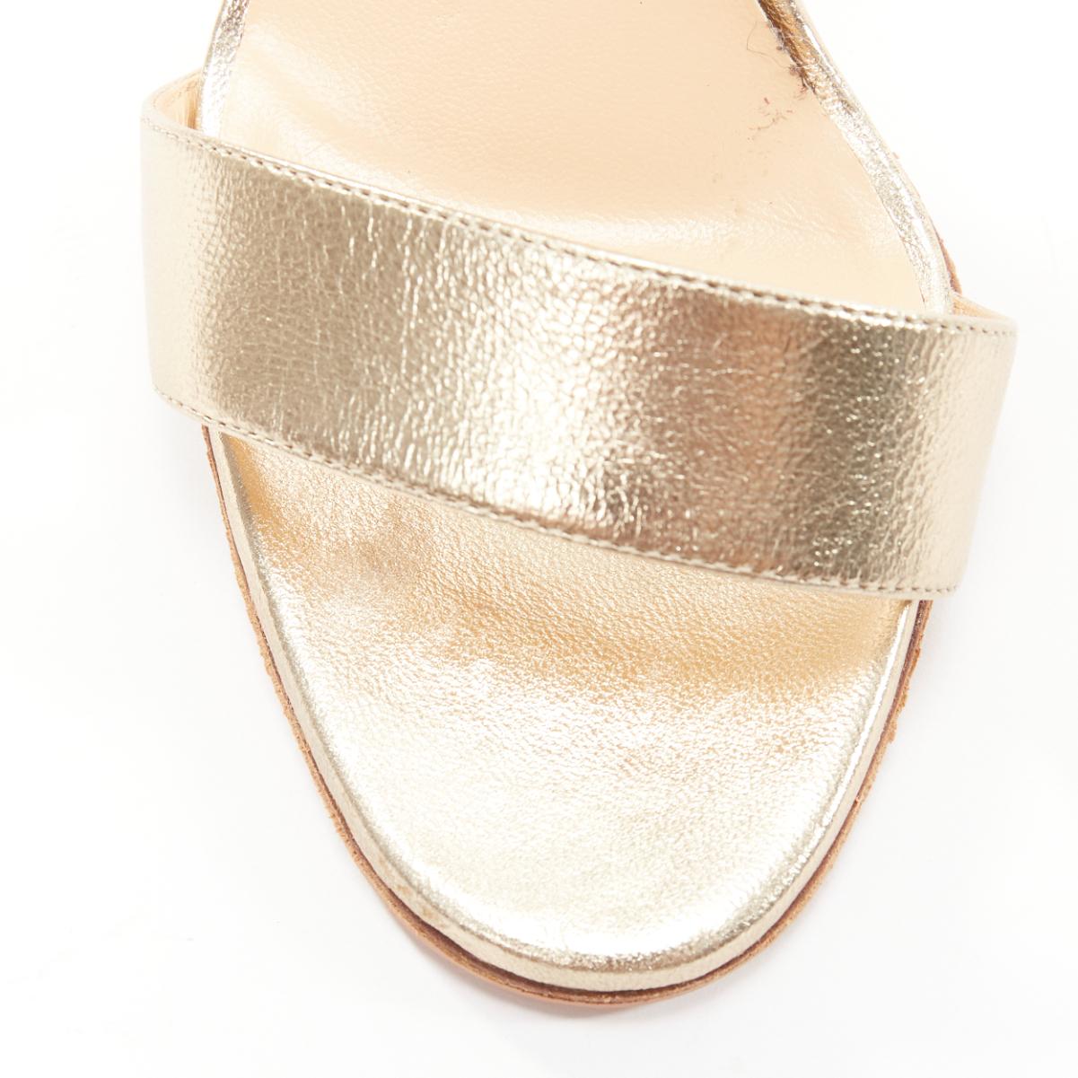 CHRISTIAN LOUBOUTIN Samotresse 100 metallic gold winged heel sandal ...