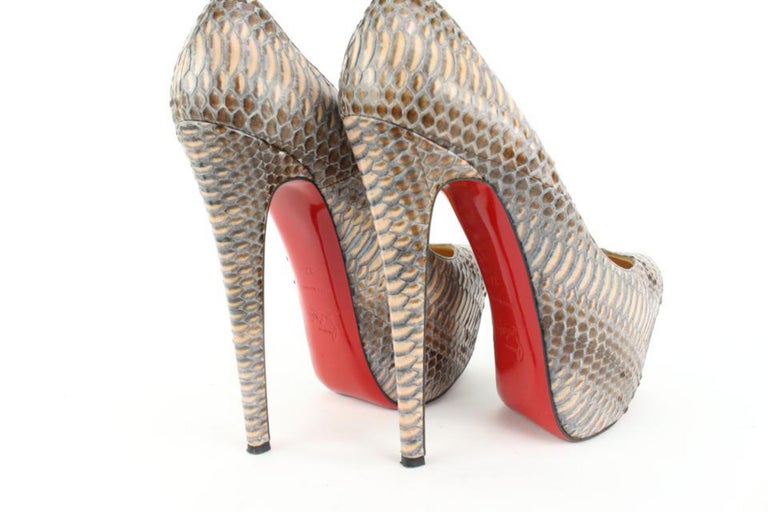 Christian Louboutin Size 37 Python Daffodile Platform Heels 13cl47 For ...