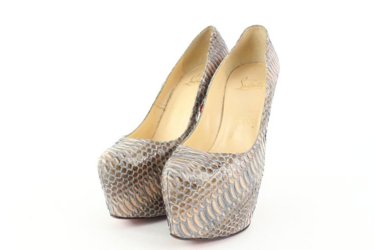 Christian Louboutin Size 37 Python Daffodile Platform Heels 13cl47 For ...