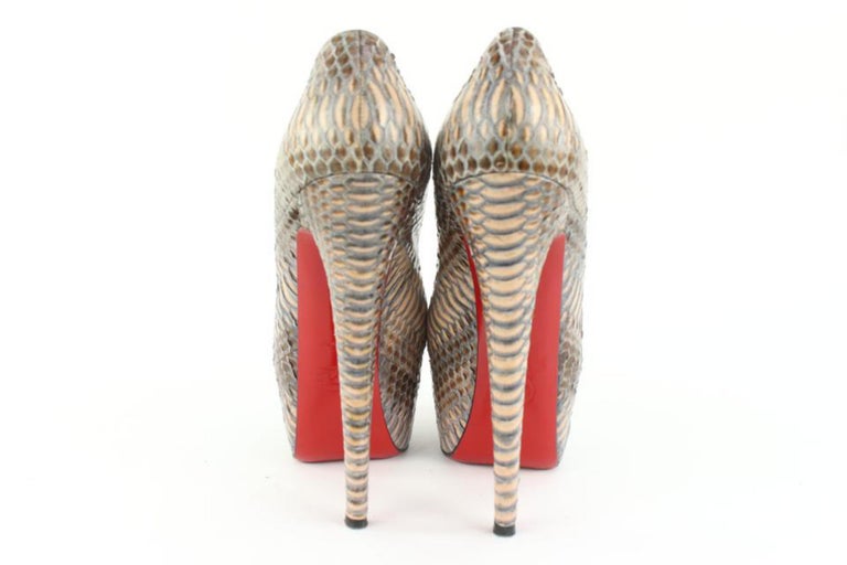 Christian Louboutin Size 37 Python Daffodile Platform Heels 13cl47 For ...