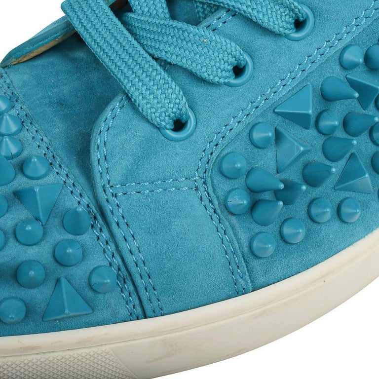 Christian Louboutin Sneakers Turquoise Louis Pik Pik Flat Suede 43.5 ...