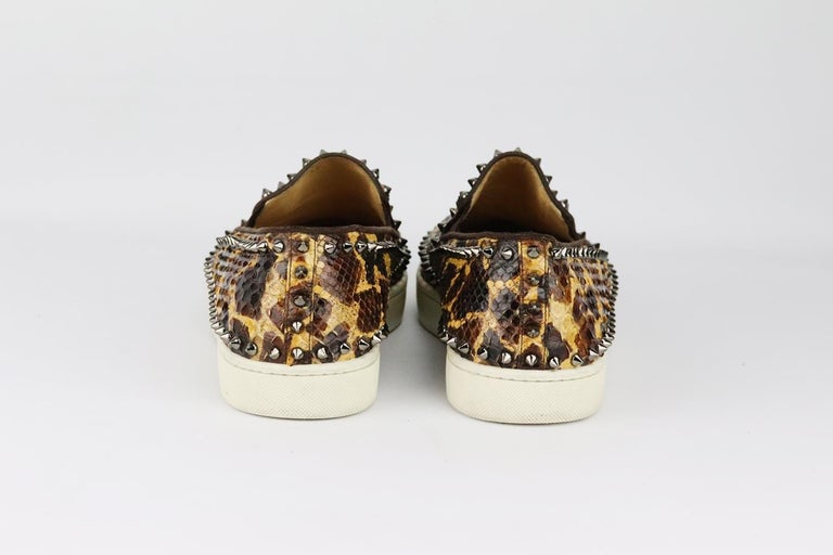 Christian Louboutin Spiked Python Slip On Sneakers EU 43 UK 9 US 10 For ...