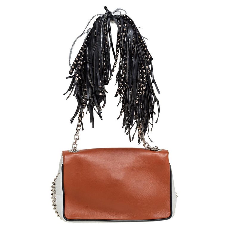 Christian Louboutin Tri Color Leather Artemis Fringe Shoulder Bag at ...