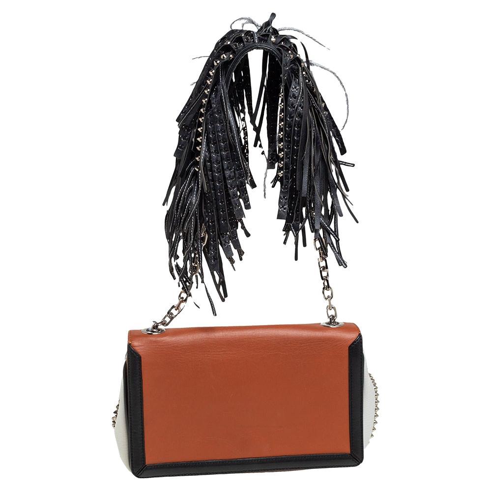 Christian Louboutin Tri Color Leather Artemis Fringe Shoulder Bag at ...
