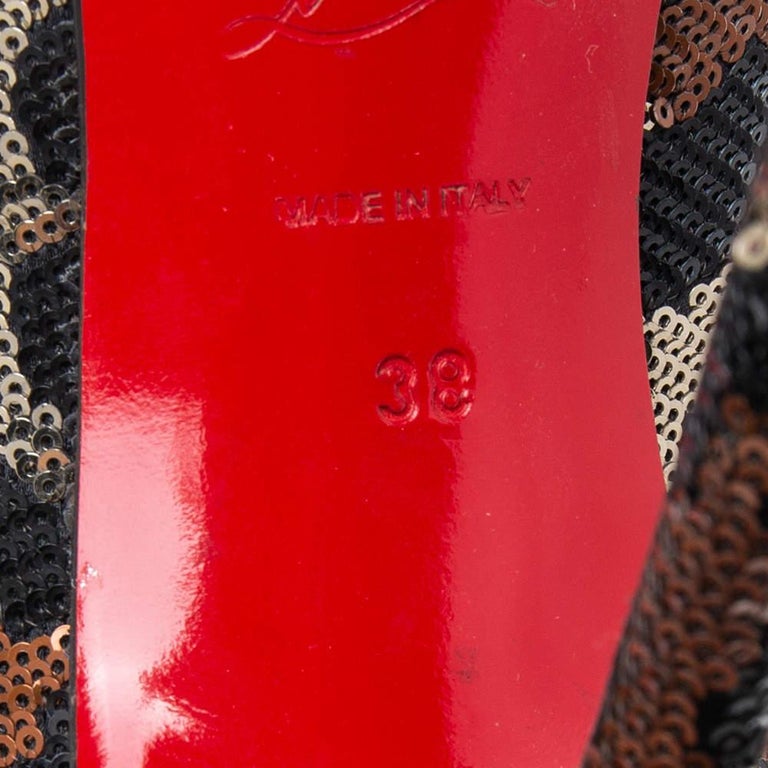 Christian Louboutin Tri-Color Leopard Print Sequins Fifi Pumps Size 38 ...