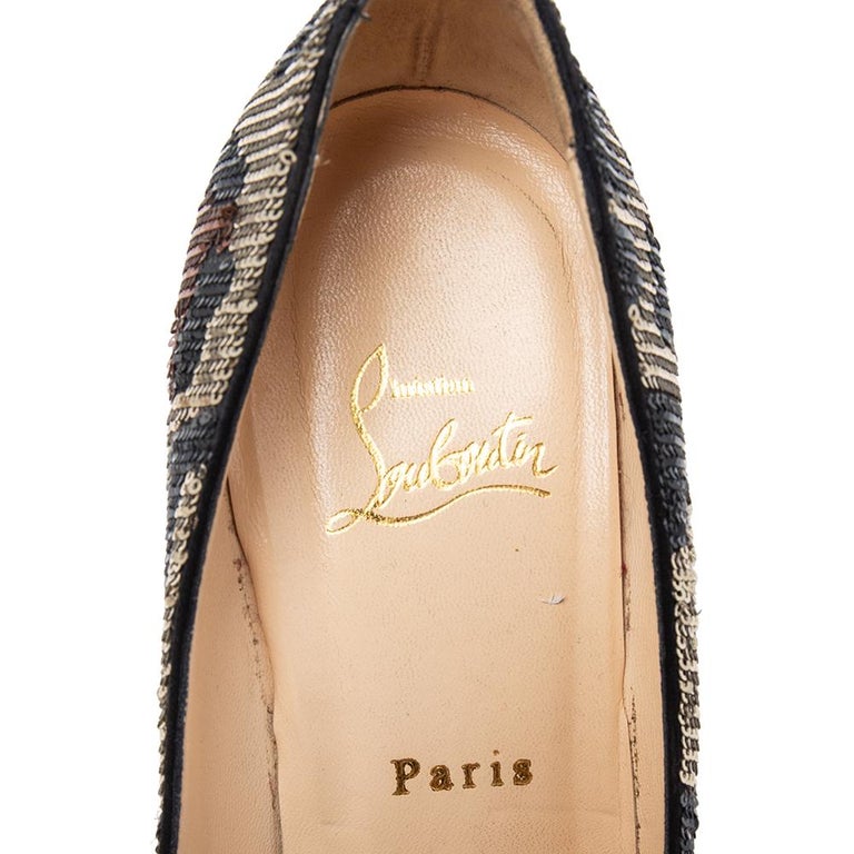 Christian Louboutin Tri-Color Leopard Print Sequins Fifi Pumps Size 38 ...