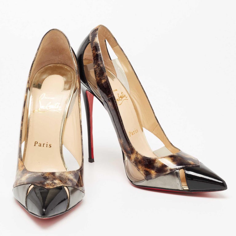 Christian Louboutin Tri-Color Patent Leather and PVC Galata Pumps Size ...