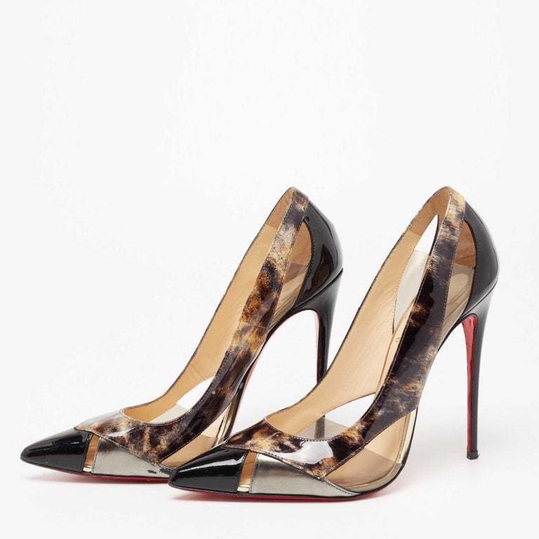 Christian Louboutin Tri-Color Patent Leather and PVC Galata Pumps Size ...