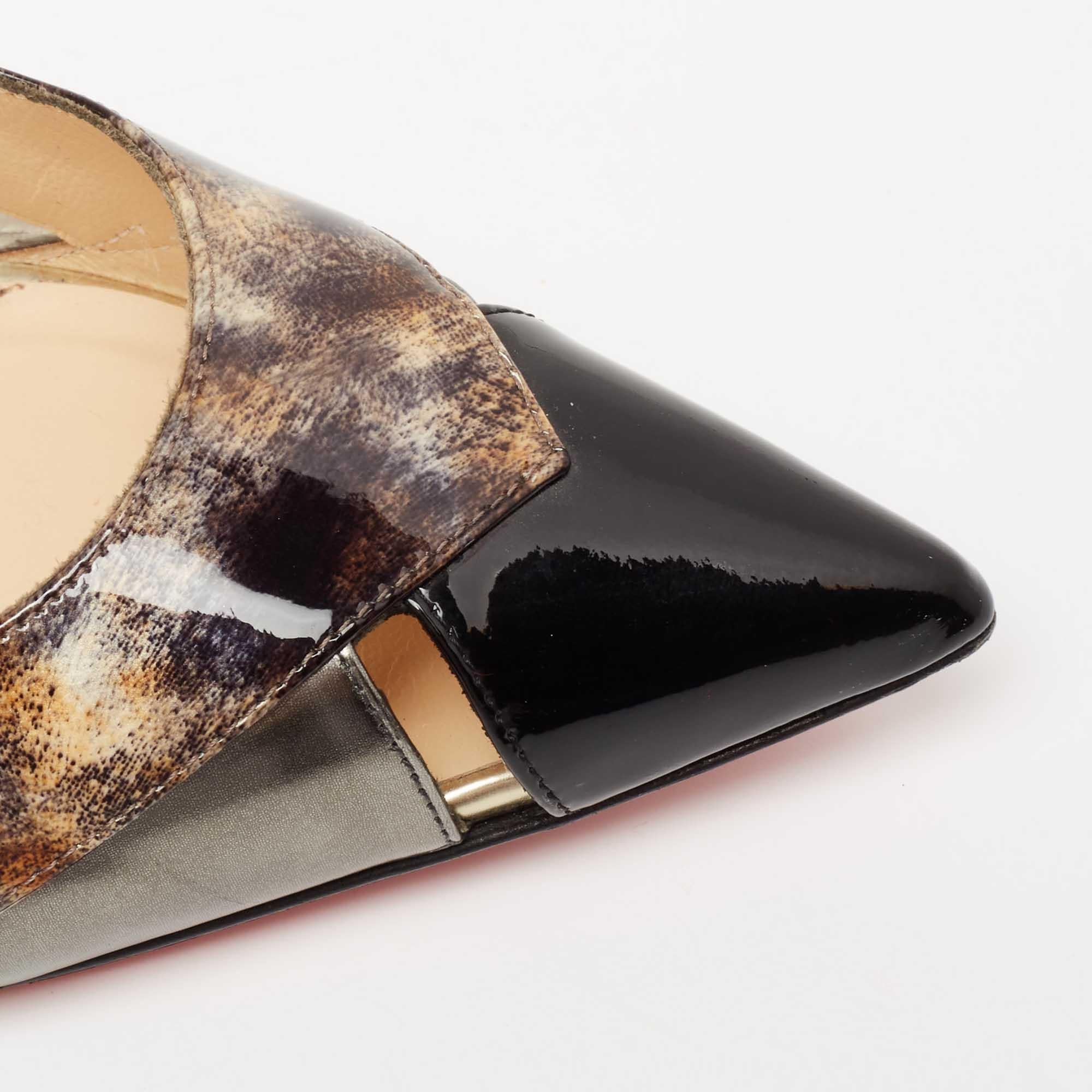 Christian Louboutin Tri-Color Patent Leather and PVC Galata Pumps Size ...