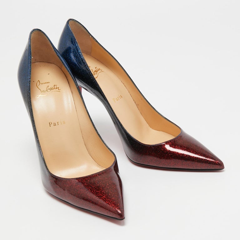Christian Louboutin Tricolor Glitter Patent Leather Kate Pumps Size 40 ...