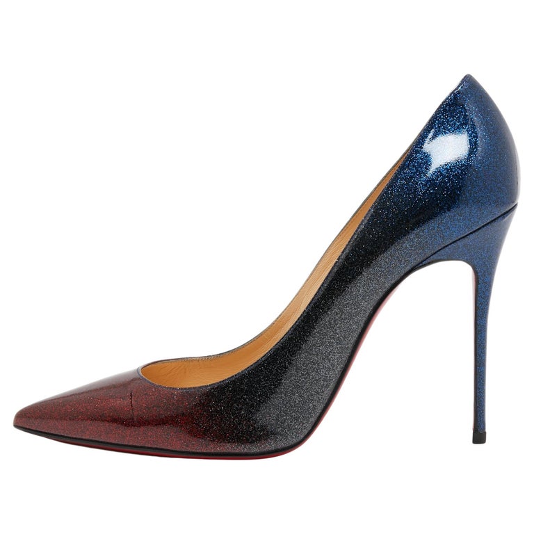 Christian Louboutin Tricolor Glitter Patent Leather Kate Pumps Size 40 ...