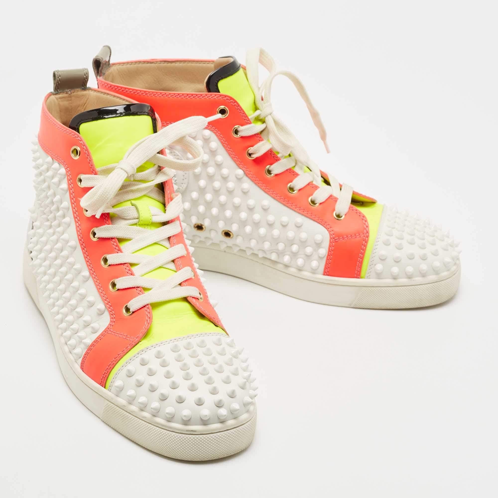 Christian Louboutin Tricolor Patent and Louis Spikes Sneakers Size 44 ...