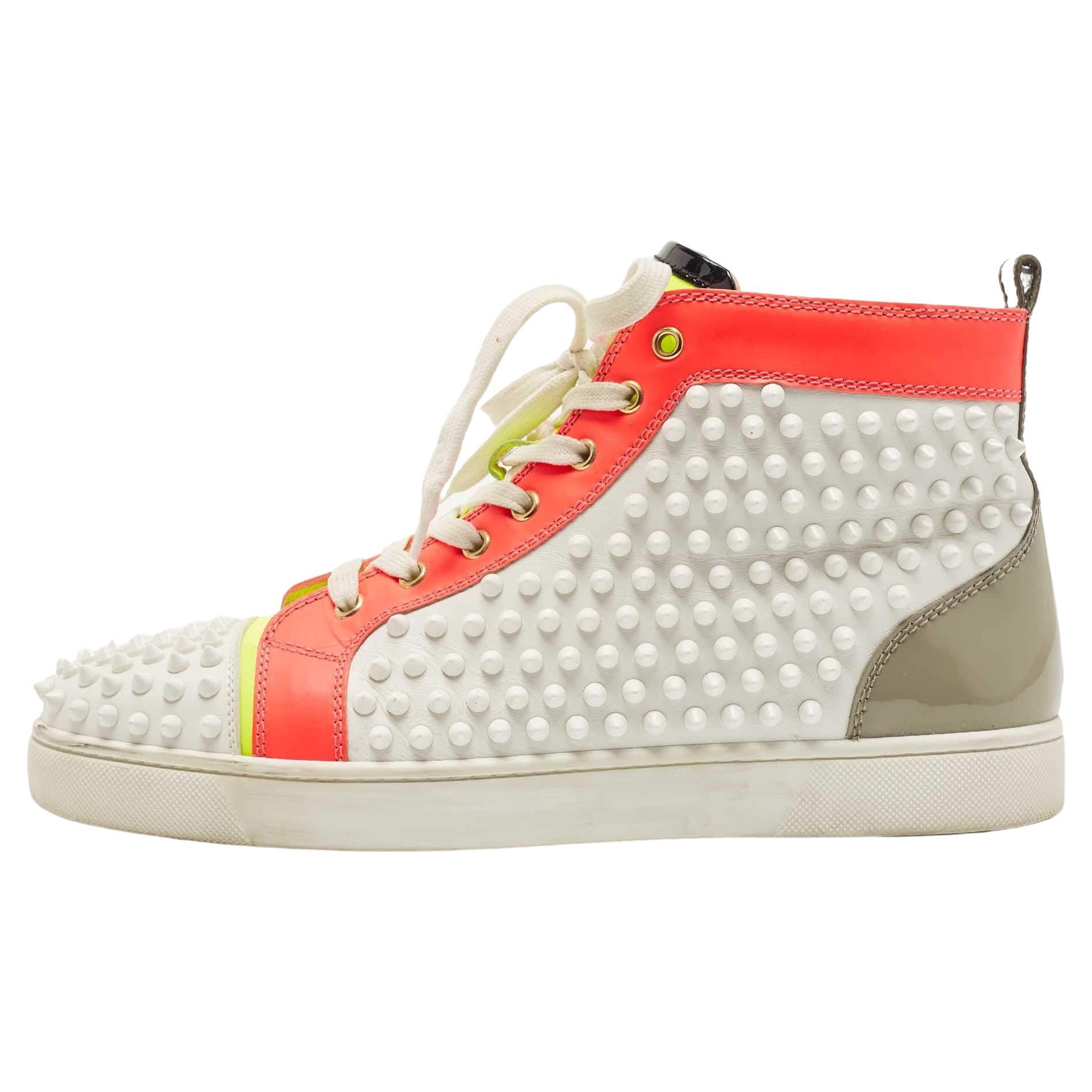 Christian Louboutin Tricolor Patent and Louis Spikes Sneakers Size 44 ...