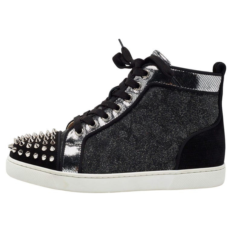 Christian Louboutin Tricolor Suede And Leather Louis Spikes Sneakers ...