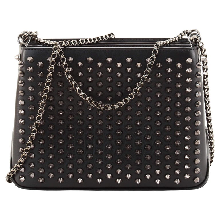 Christian Louboutin Triloubi Chain Bag Spiked Leather Small at 1stDibs