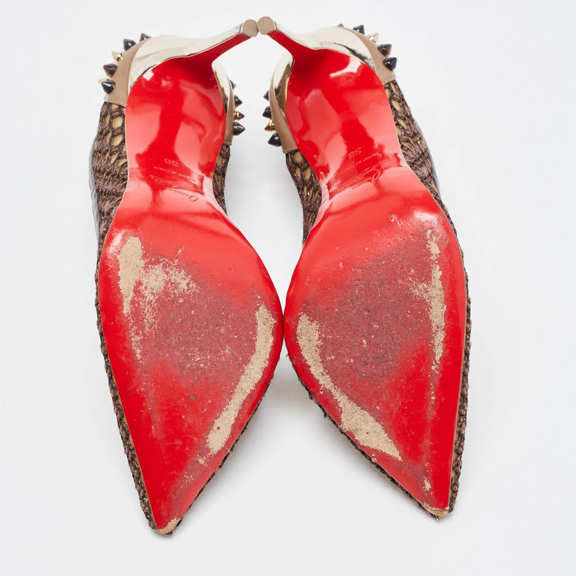 Christian Louboutin Two Tone Mesh and Leather Guni Pumps Size 38 For ...