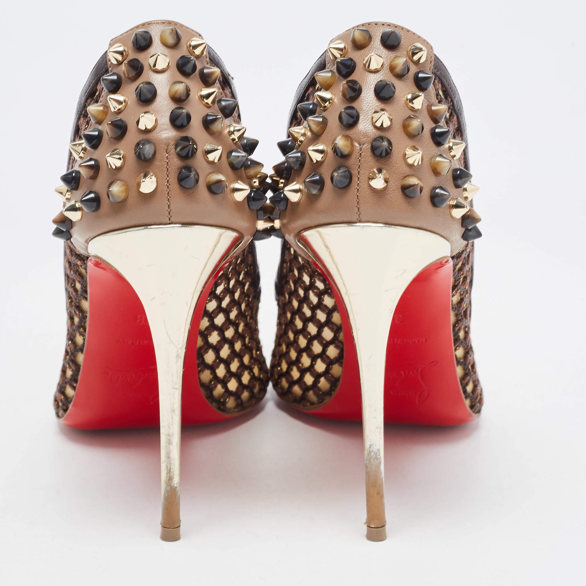 Christian Louboutin Two Tone Mesh and Leather Guni Pumps Size 38 For ...