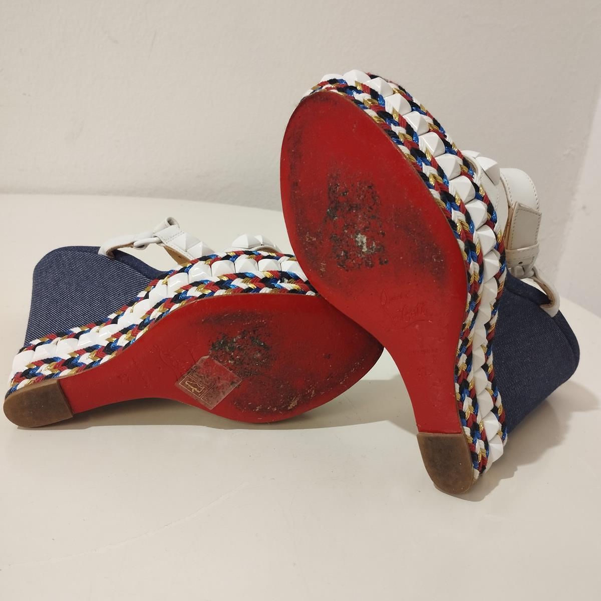 Christian Louboutin Wedge Sandals IT 37 For Sale at 1stDibs