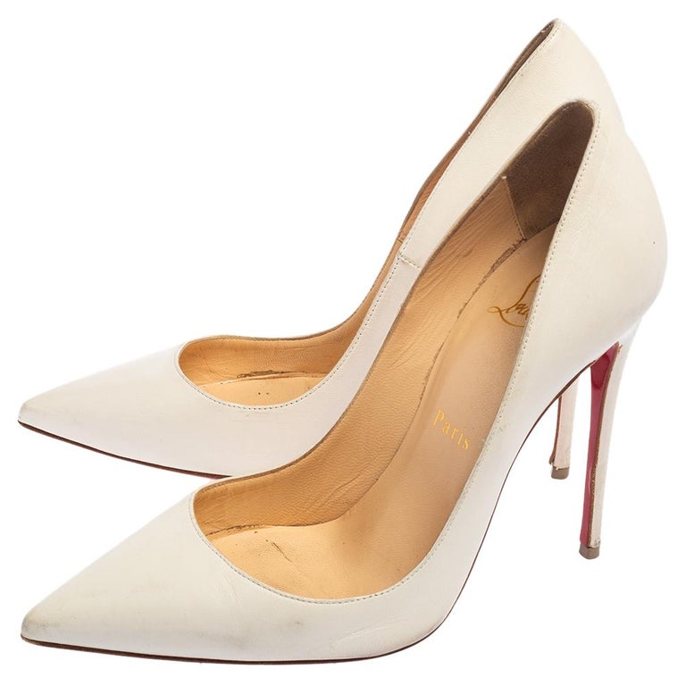 Christian Louboutin White Leather So Kate Pumps Size 36 For Sale at 1stDibs