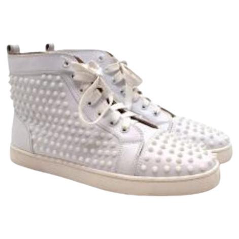Christian Louboutin White Louis Spiked High Top Trainers For Sale at ...