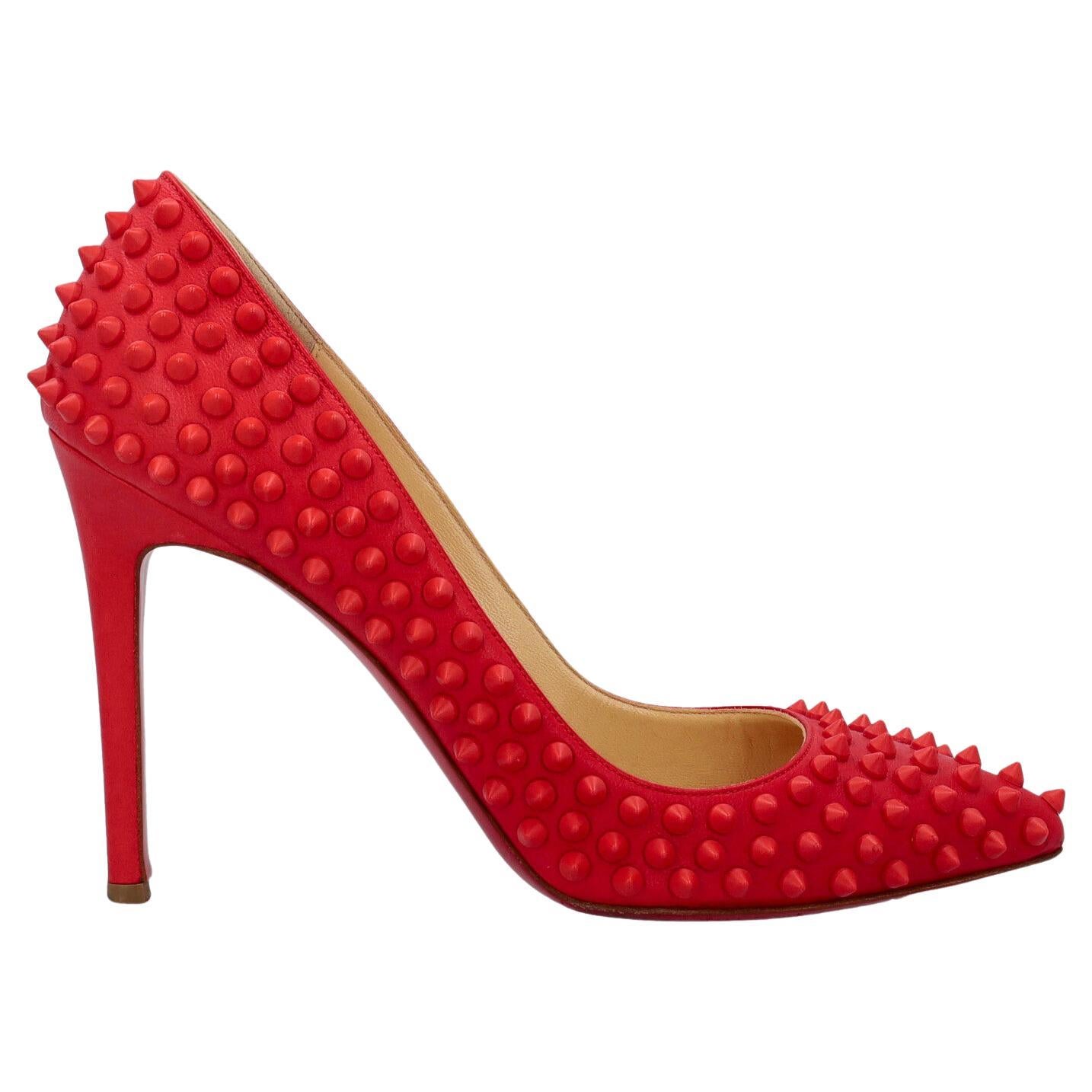 Christian Louboutin Red Patent Leather Pump sz 37 For Sale at 1stDibs ...