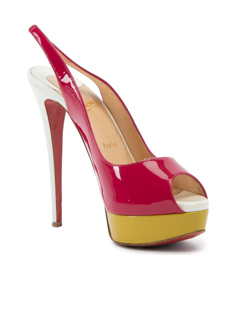 Christian Louboutin Women's Colourblock Lady Peep 150 Slingback ...