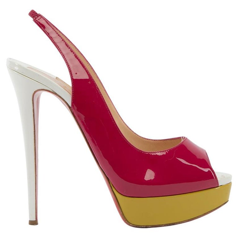 Christian Louboutin Women's Colourblock Lady Peep 150 Slingback ...